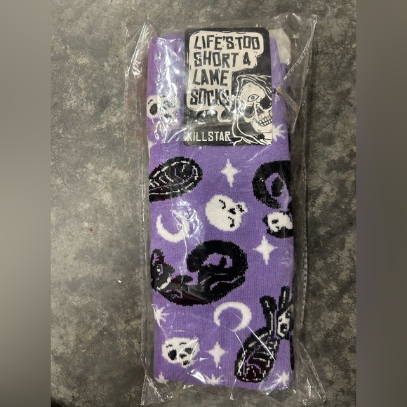 Killstar | Other | Purr Off Knee High Socks Killstar Skulls Moon Purple ...